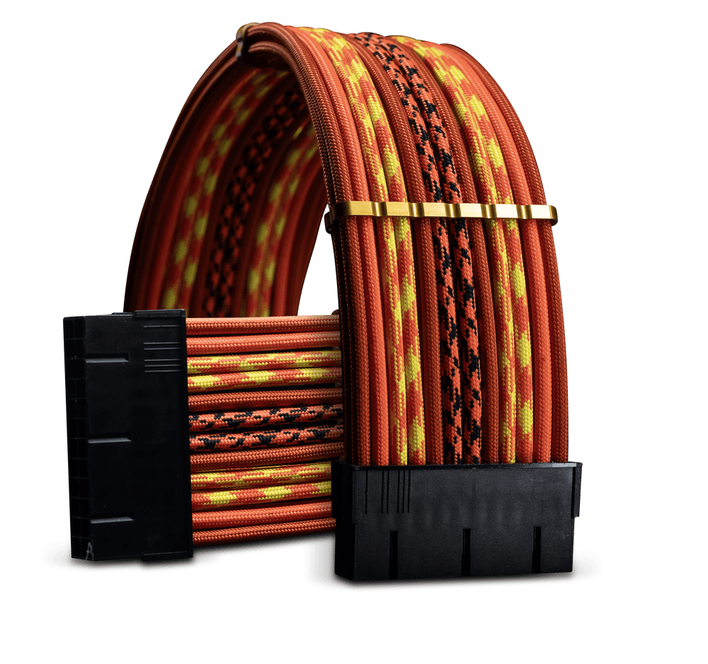 Tangerine Blaze 24PIN PC Extension Sleeve Cables by SLEEVED